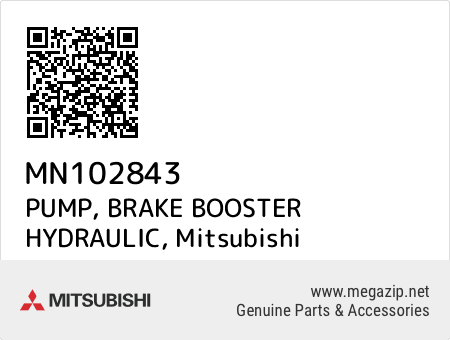 MN102843 - PUMP, BRAKE BOOSTER HYDRAULIC, Mitsubishi OEM | Megazip.net