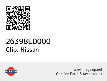26398ED000 - Clip, Nissan OEM | Megazip.net
