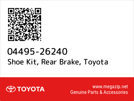 04495-26240 - Shoe Kit, Rear Brake, Toyota OEM | Megazip.net