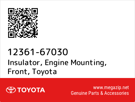 12361-67030 - Insulator, Engine Mounting, Front, Toyota OEM | Megazip.net