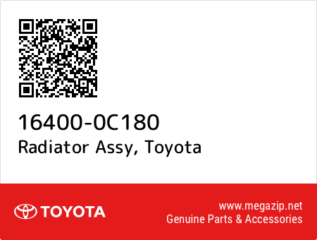 16400-0C180 - Radiator Assy, Toyota OEM | Megazip.net