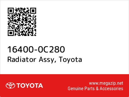 16400-0C280 - Radiator Assy, Toyota OEM | Megazip.net
