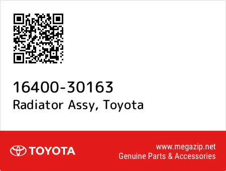 16400-30163 - Radiator Assy, Toyota OEM | Megazip.net
