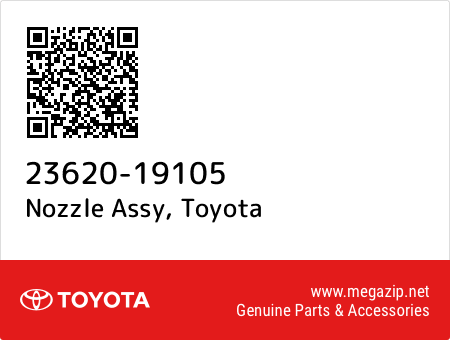 23620-19105 - Nozzle Assy, Toyota OEM | Megazip.net