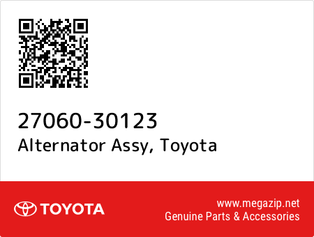 27060-30123 - Alternator Assy, Toyota OEM | Megazip.net