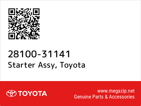 28100-31141 - Starter Assy, Toyota OEM | Megazip.net