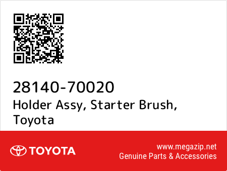 28140-70020 - Holder Assy, Starter Brush, Toyota OEM | Megazip.net
