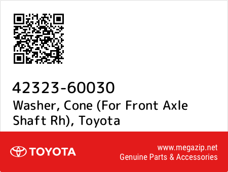 42323-60030 - Washer, Cone (For Front Axle Shaft Rh), Toyota OEM ...