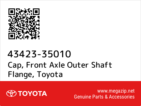 43423-35010 - Cap, Front Axle Outer Shaft Flange, Toyota OEM | Megazip.net
