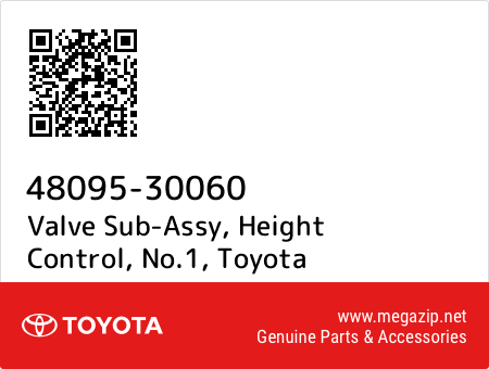 48095-30060 - Valve Sub-Assy, Height Control, No.1, Toyota OEM ...