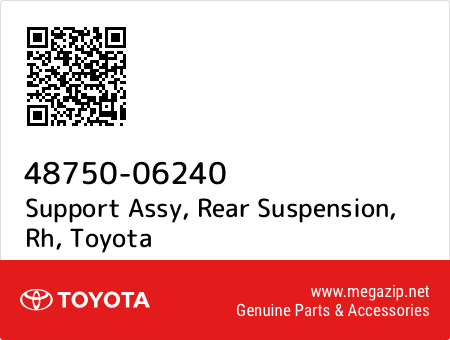48750-06240 - Support Assy, Rear Suspension, Rh, Toyota OEM | Megazip.net