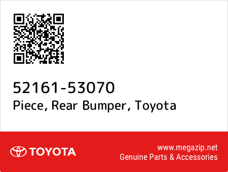52161-53070 - Piece, Rear Bumper, Toyota OEM | Megazip.net