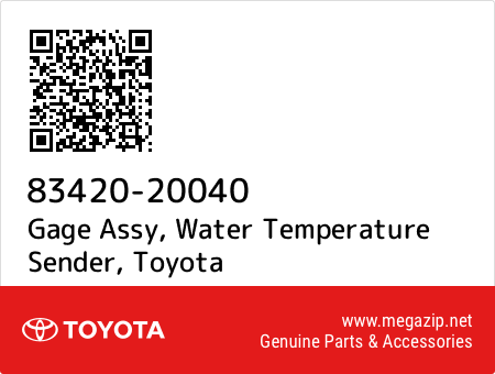 83420-20040 - Gage Assy, Water Temperature Sender, Toyota OEM | Megazip.net