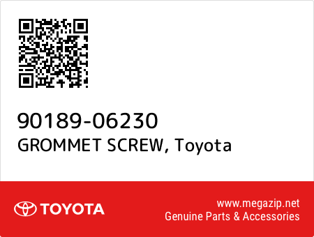 90189-06230 - GROMMET SCREW, Toyota OEM | Megazip.net