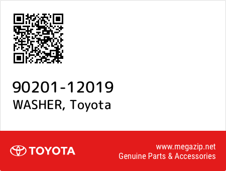 90201-12019 - WASHER, Toyota OEM | Megazip.net