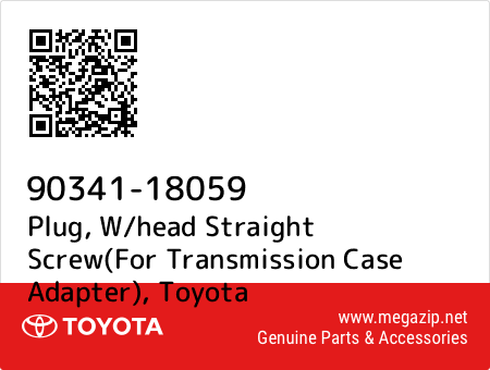 90341-18059 - Plug, W/head Straight Screw(For Transmission Case Adapter ...