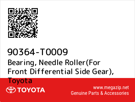 90364-T0009 - Bearing, Needle Roller(For Front Differential Side Gear ...