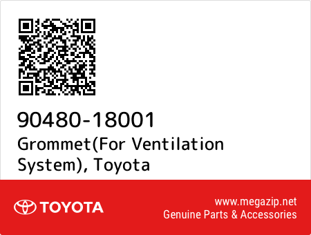 90480-18001 - Grommet(For Ventilation System), Toyota OEM | Megazip.net