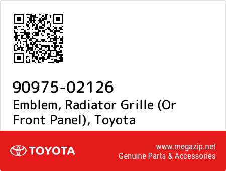 90975-02126 - Emblem, Radiator Grille (Or Front Panel), Toyota OEM ...