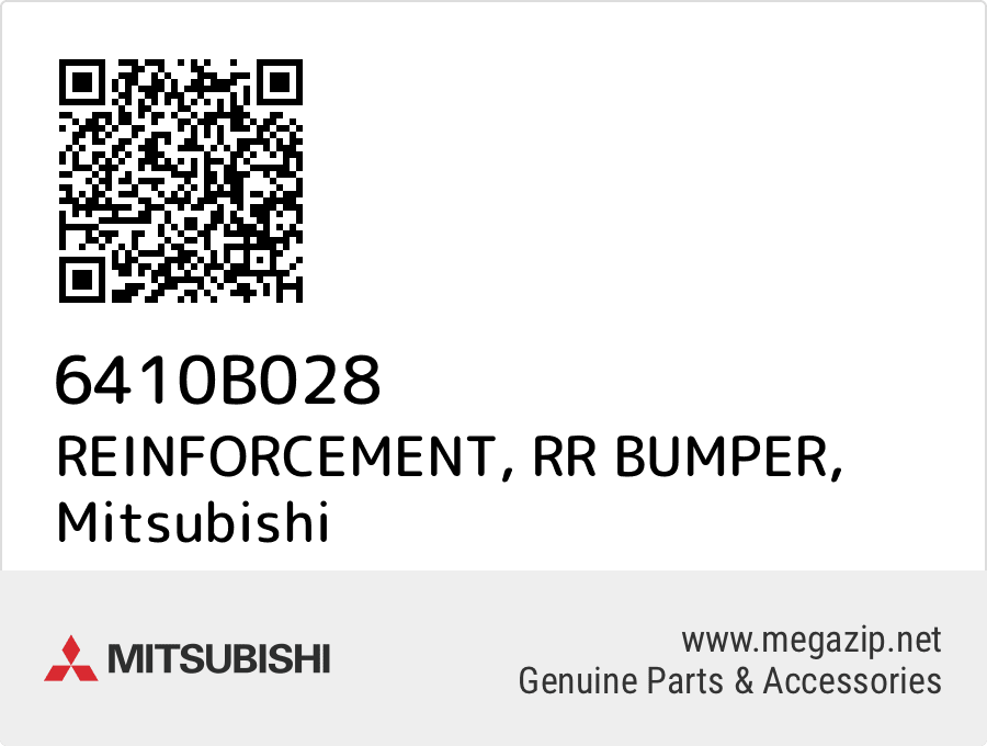 6410B028 - REINFORCEMENT, RR BUMPER, Mitsubishi OEM | Megazip.net